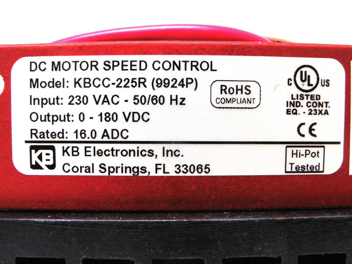 KB Electronics KBCC-225R VFD 9924 DC Drive