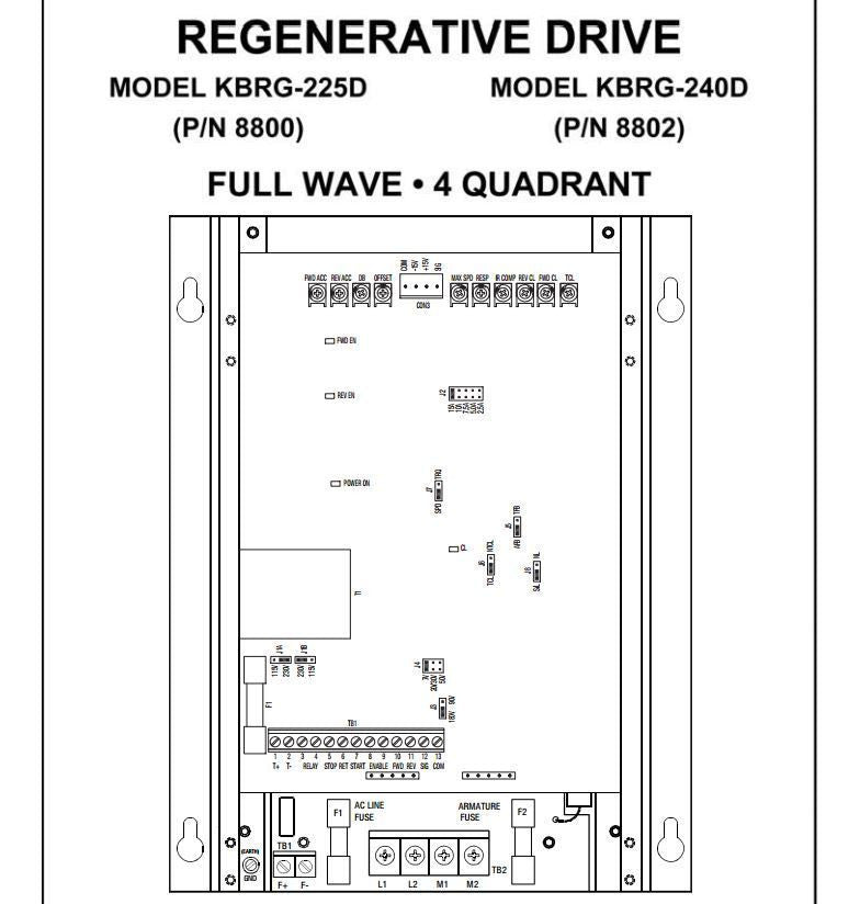 KB Electronics KBRG-240D Regenerative DC Motor Control 8802