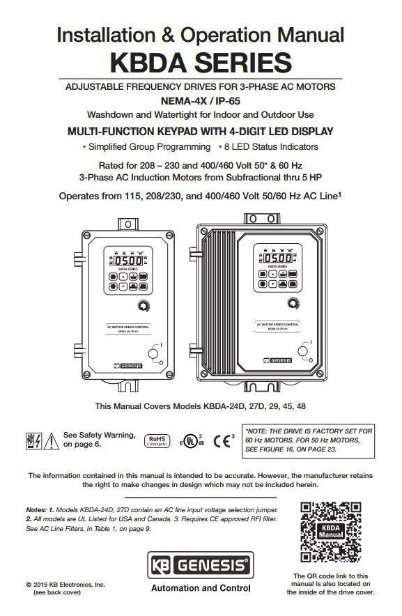 KB Electronics KBDA-24D Digital AC Motor Control, 9536